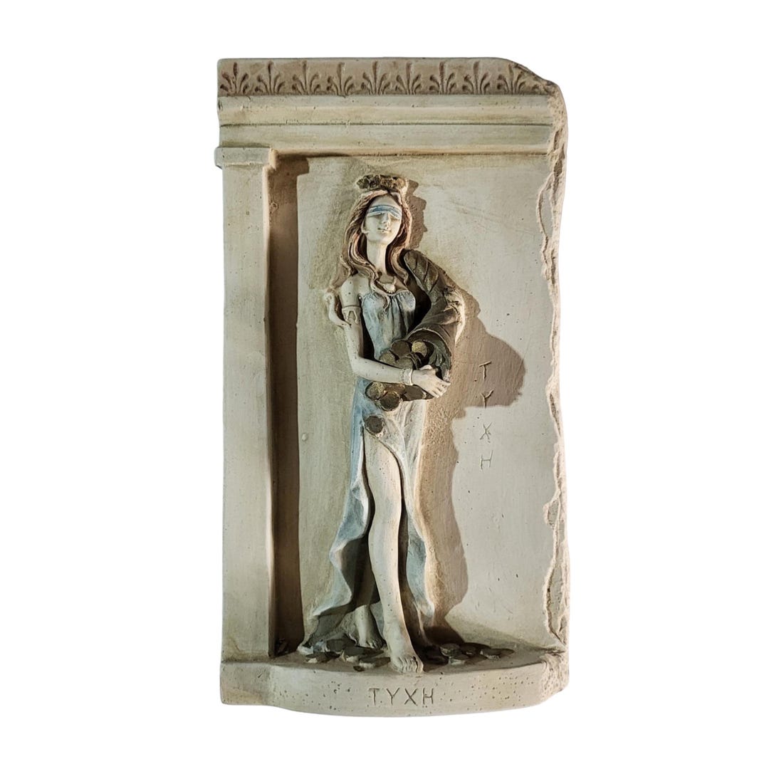 Tyche Greek Goddess of Fortune Wall Relief Sculpture Roman Fortuna ...