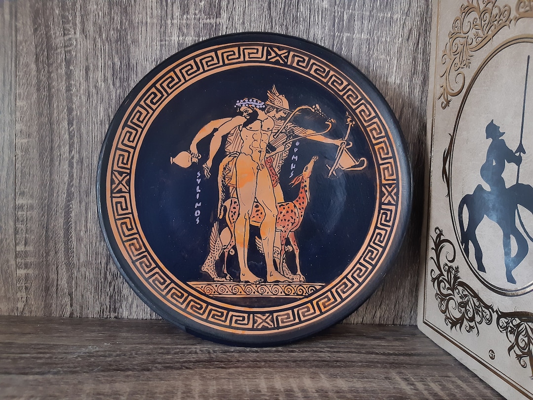 Hermes God and Satyr Ancient Greek Handmade Ceramic Plate - Etsy