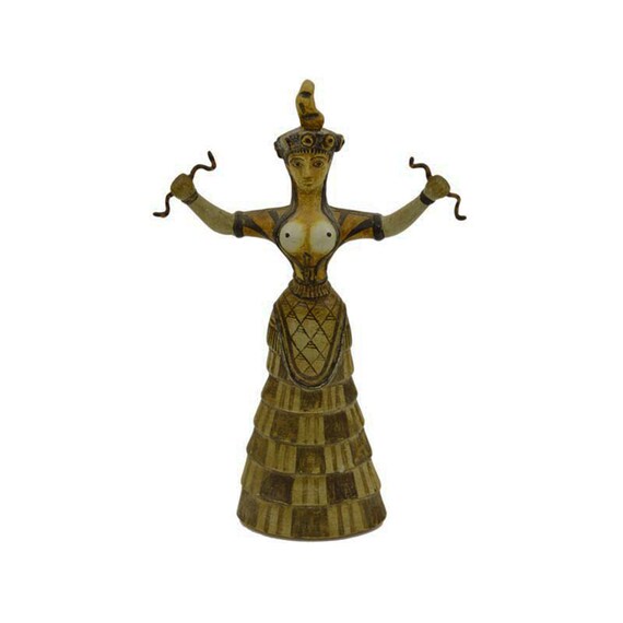 Minoan Snake Goddess Sculpture Ancient Greek Mythology | Etsy