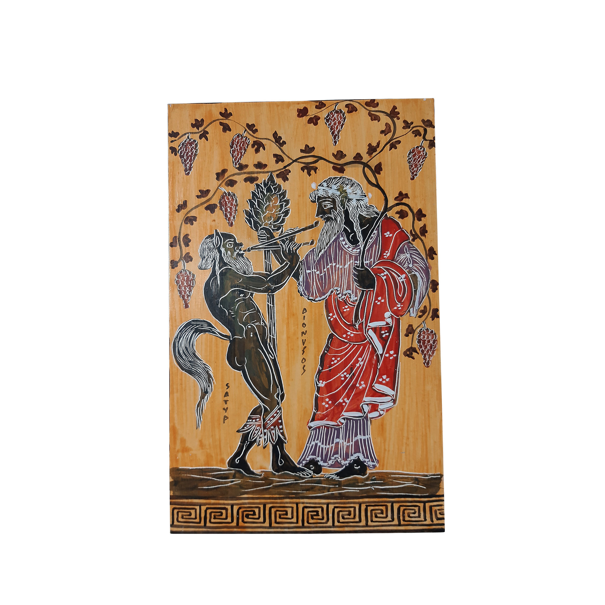 Dionysus God With Satyr Wall Wood Painting Sculpture Greek | Etsy