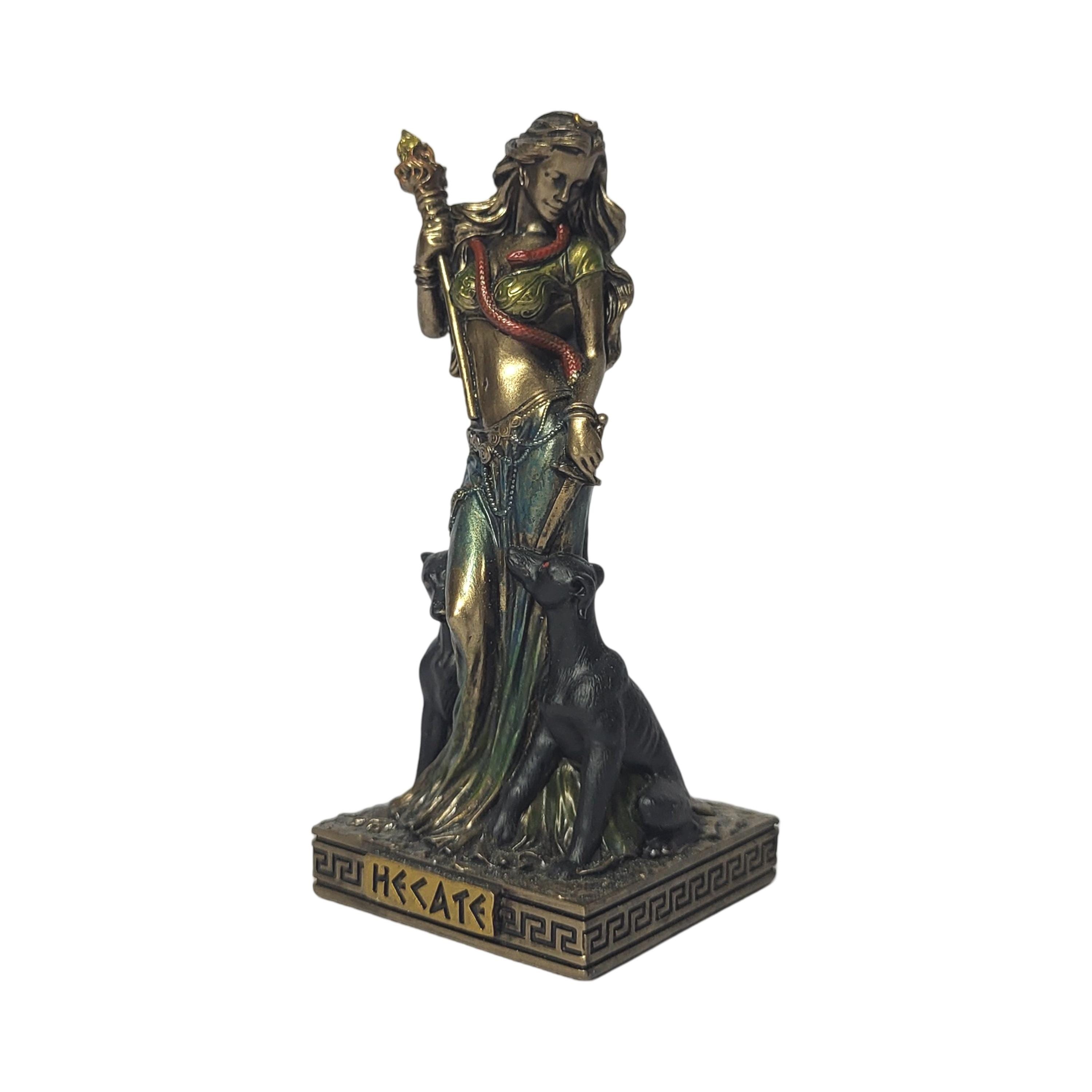 Mini Hecate Goddess Bronze Color Statue 9cm - Etsy