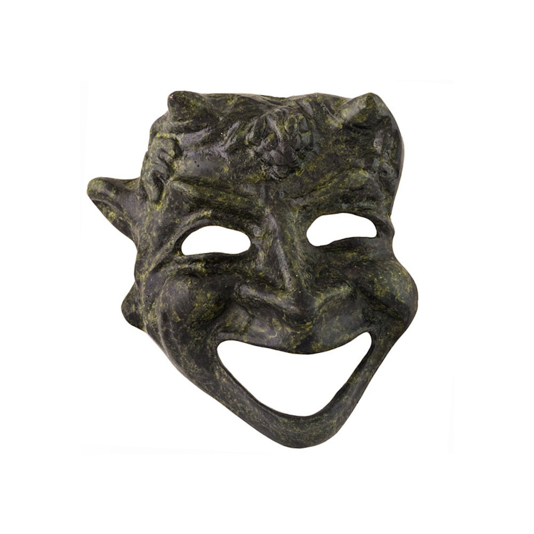 Ancient Greek Athenian Comedy Mask Bronze Sculpture Handmade - Etsy