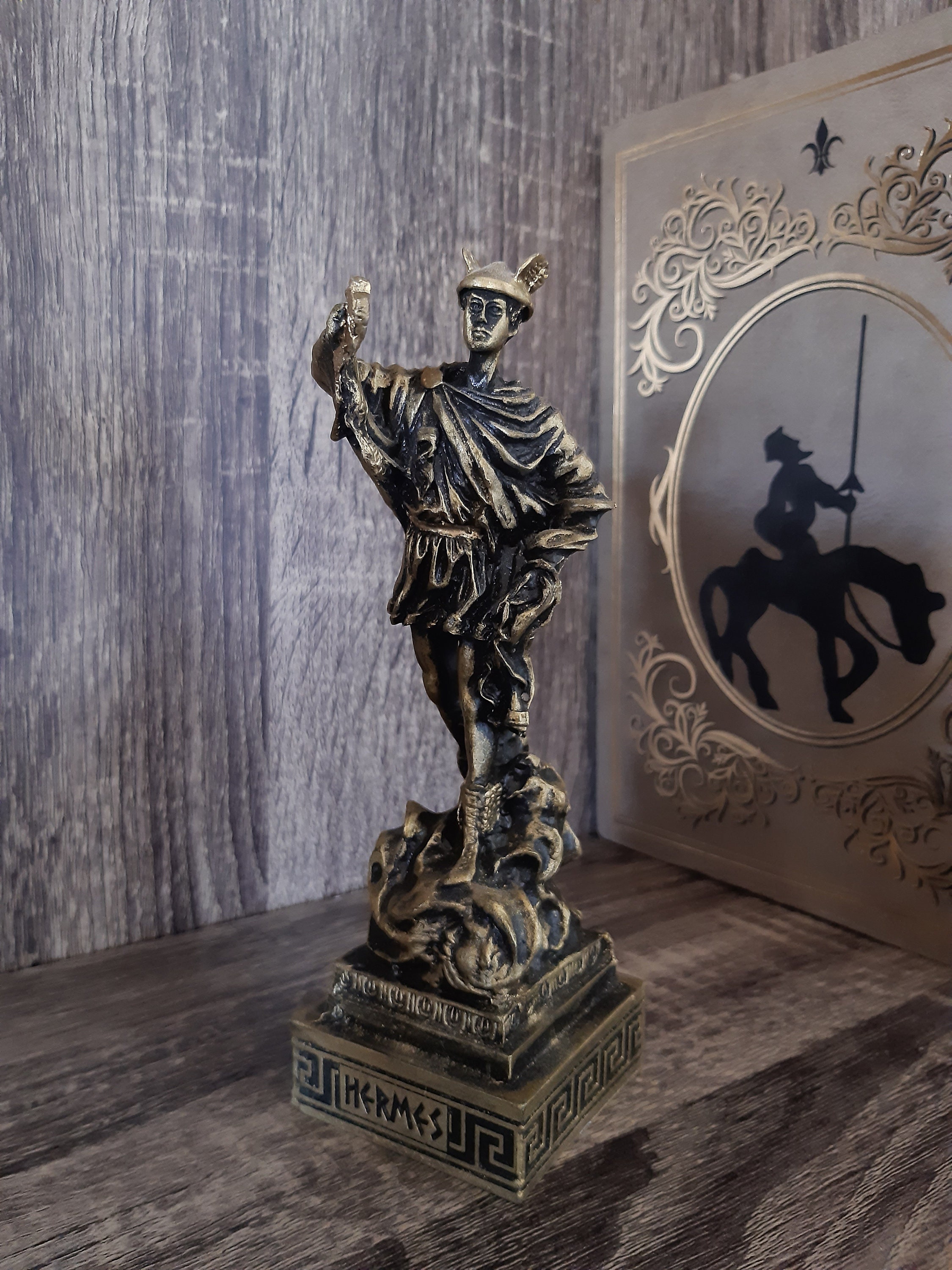 Hermes God Greek Roman Mythology Gold Statue made of alabaster | Etsy