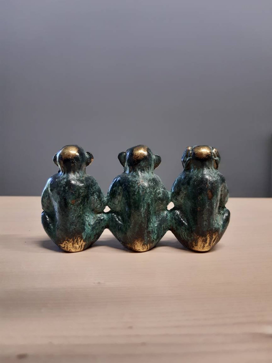 Three Monkeys Bronze Sculpture Greek handmade statue 310cm | Etsy