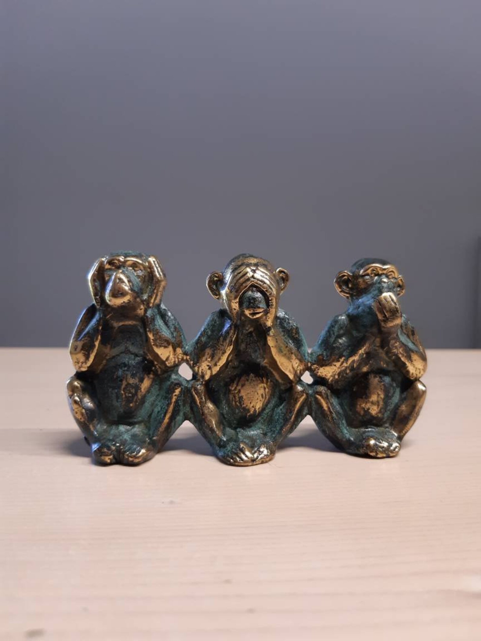 Three Monkeys Bronze Sculpture Greek handmade statue 310cm | Etsy