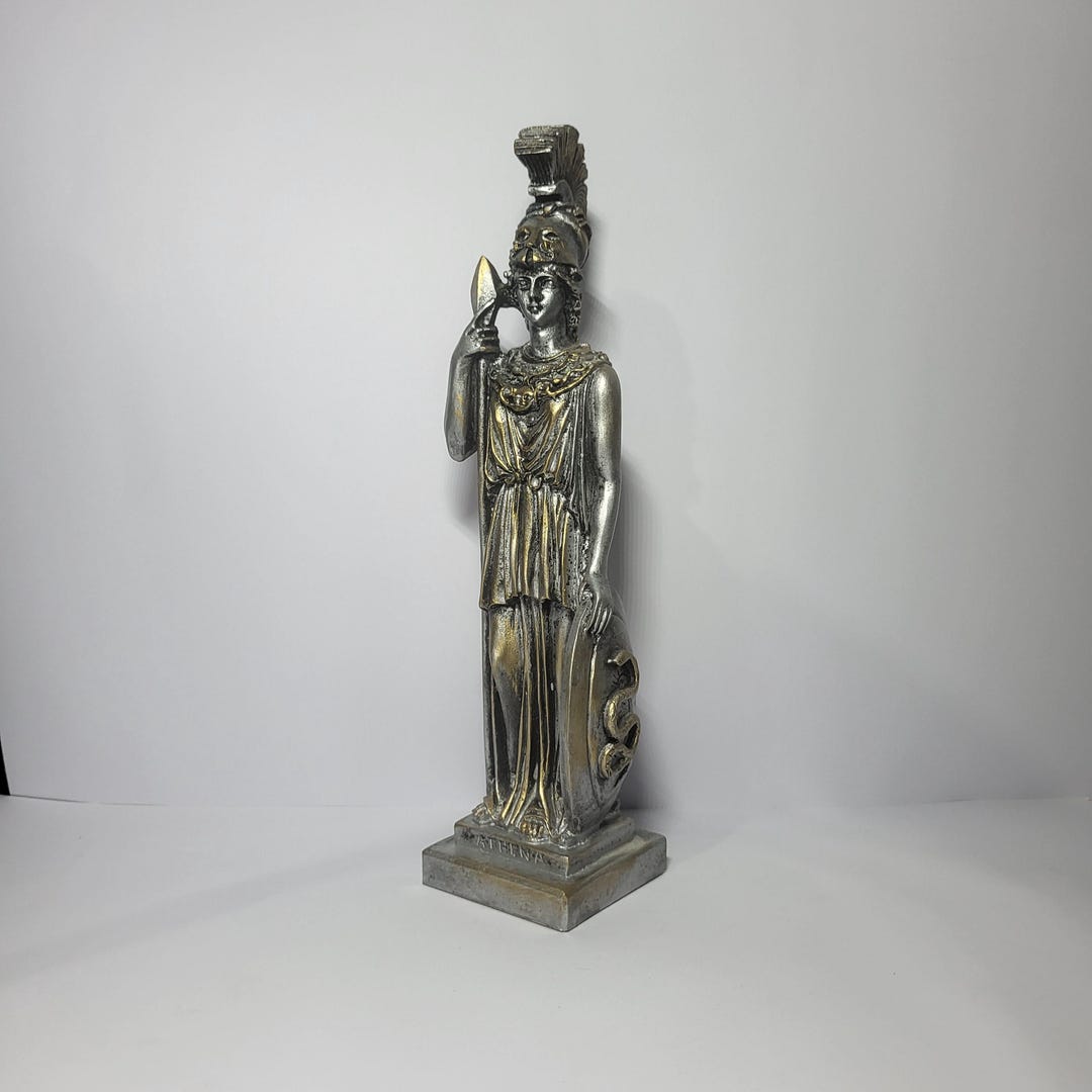 Athena Minerva Goddess Vintage Silver Color Statue 26cm - Etsy