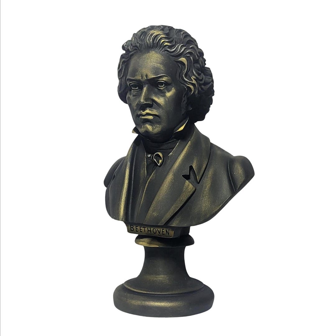 Beethoven Bust Black With Gold Details Composer Sculpture Neoclassical ...