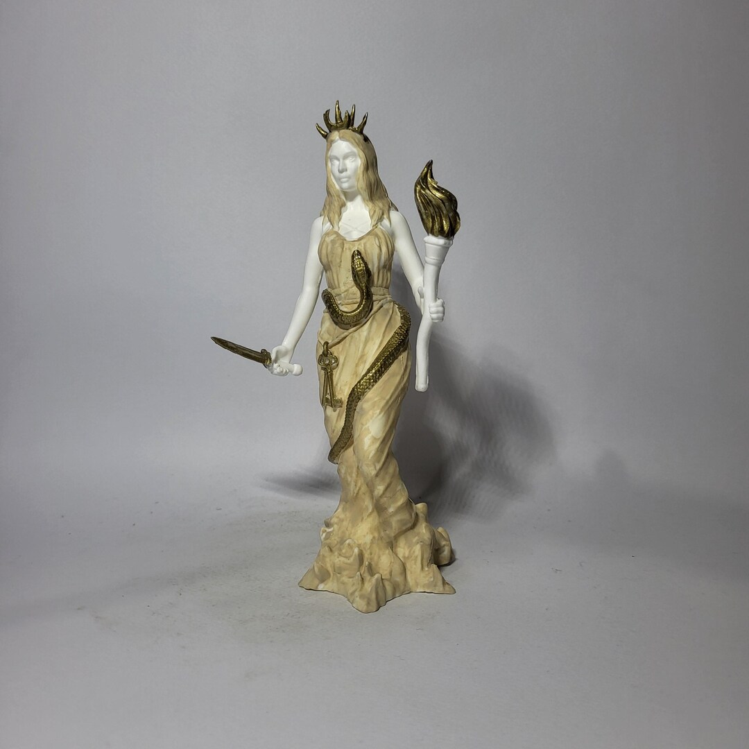 Hecate Goddess Patina Color Statue 19cm - Etsy