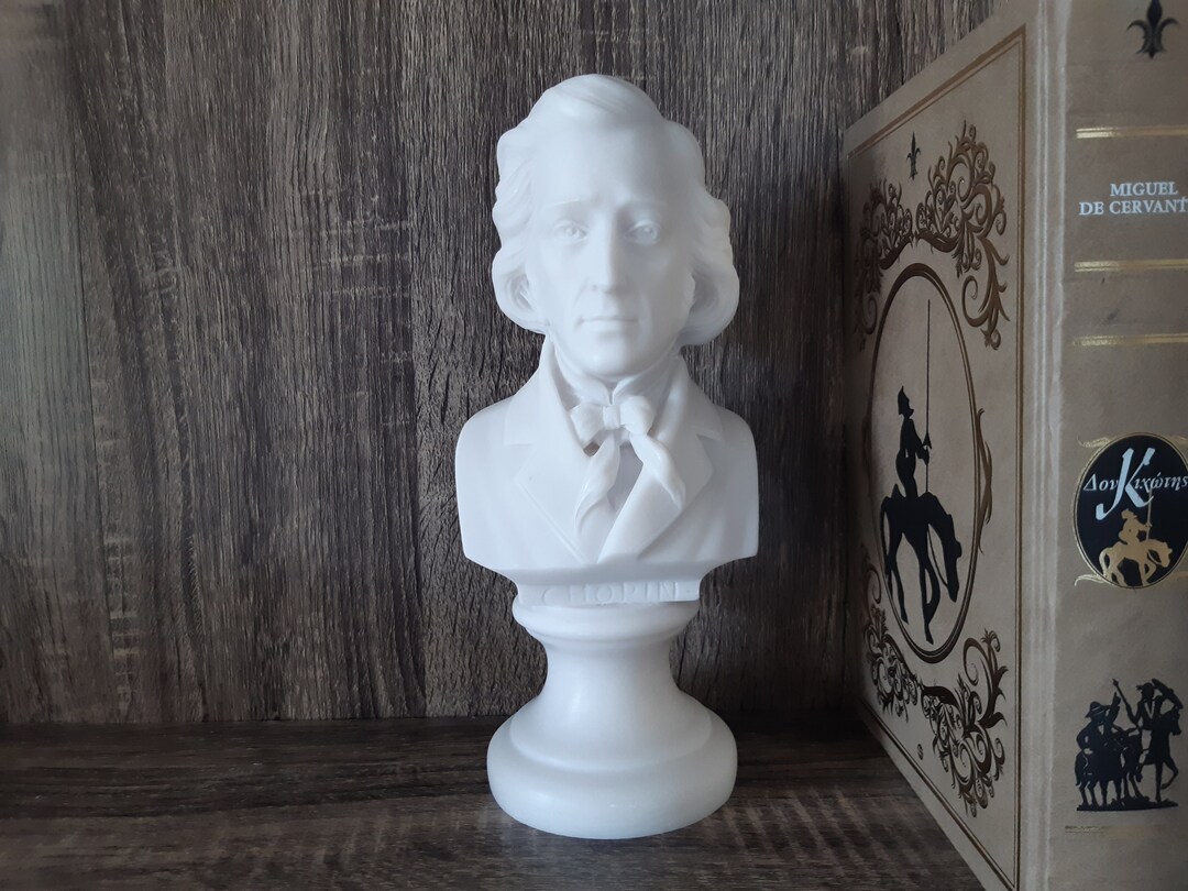 Chopin Musician Bust Statue Alabaster - Etsy