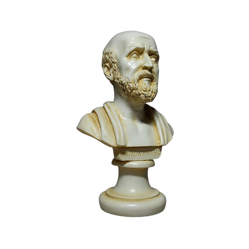 Hippocrates Bust Statue Ancient Greek Physician and Philosopher Patina ...