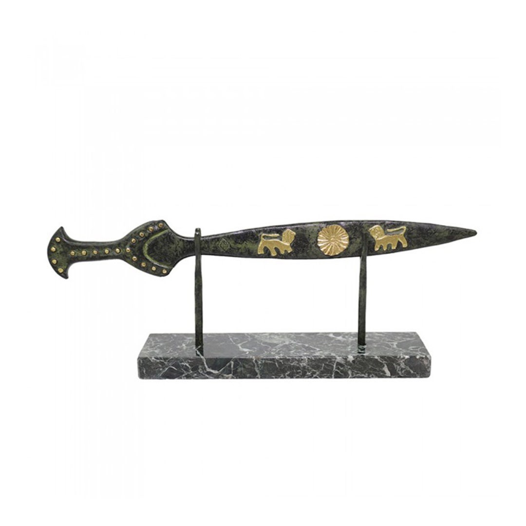 Ancient Greek Roman Bronze Sword on Marble Base With Lions Greek ...