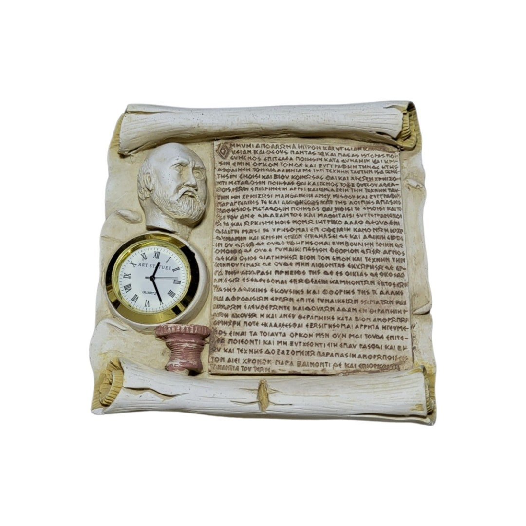 Oath of Hippocrates Clock Sculpture Greek Roman Mythology Statue - Etsy