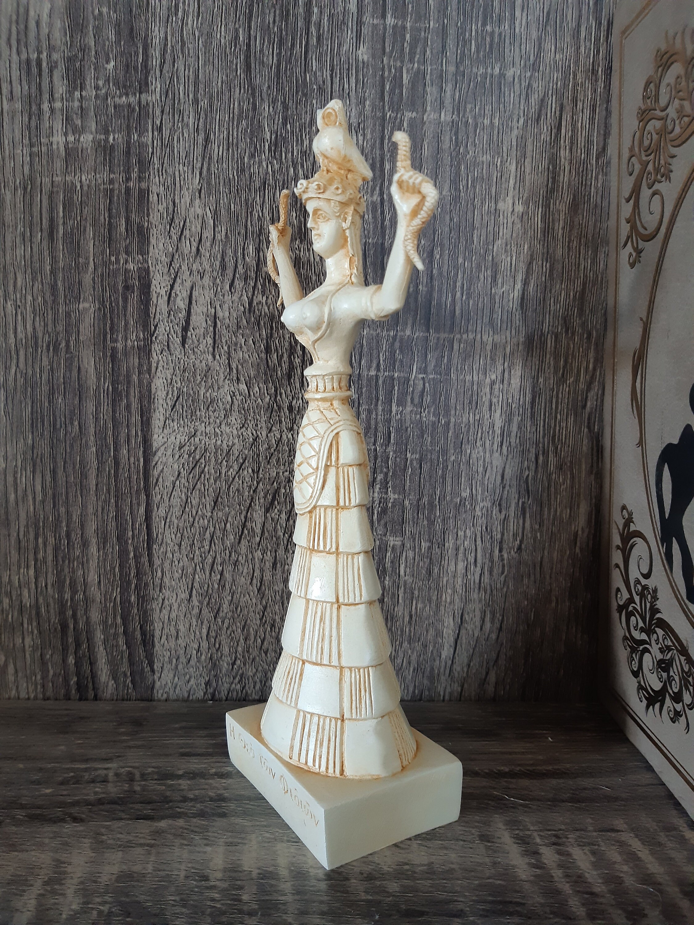 Minoan Snake Goddess Statue Made of Alabaster - Etsy