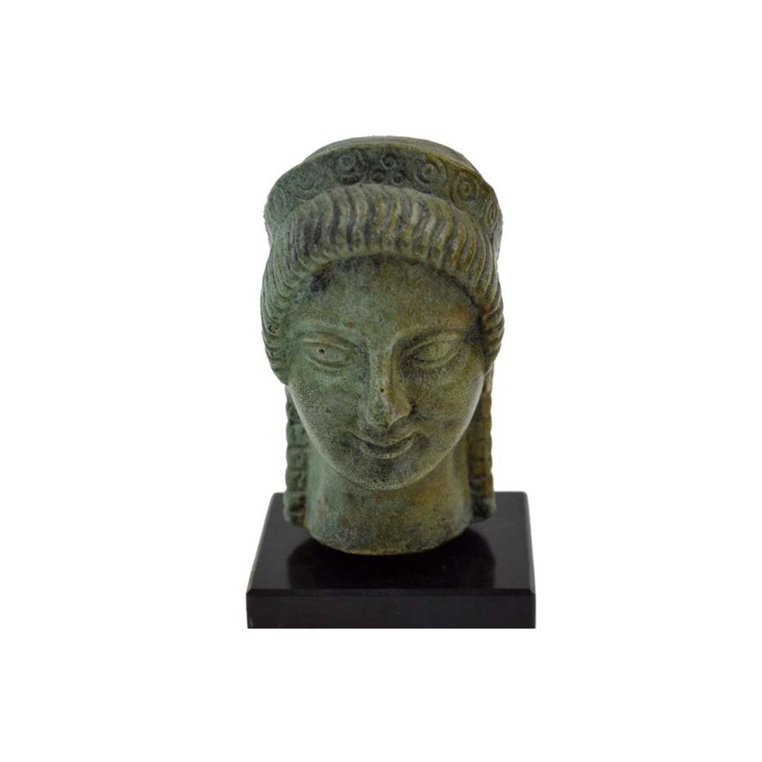 Goddess Athena Mini Statue Bust Head Handmade Greek Mythology Sculpture ...