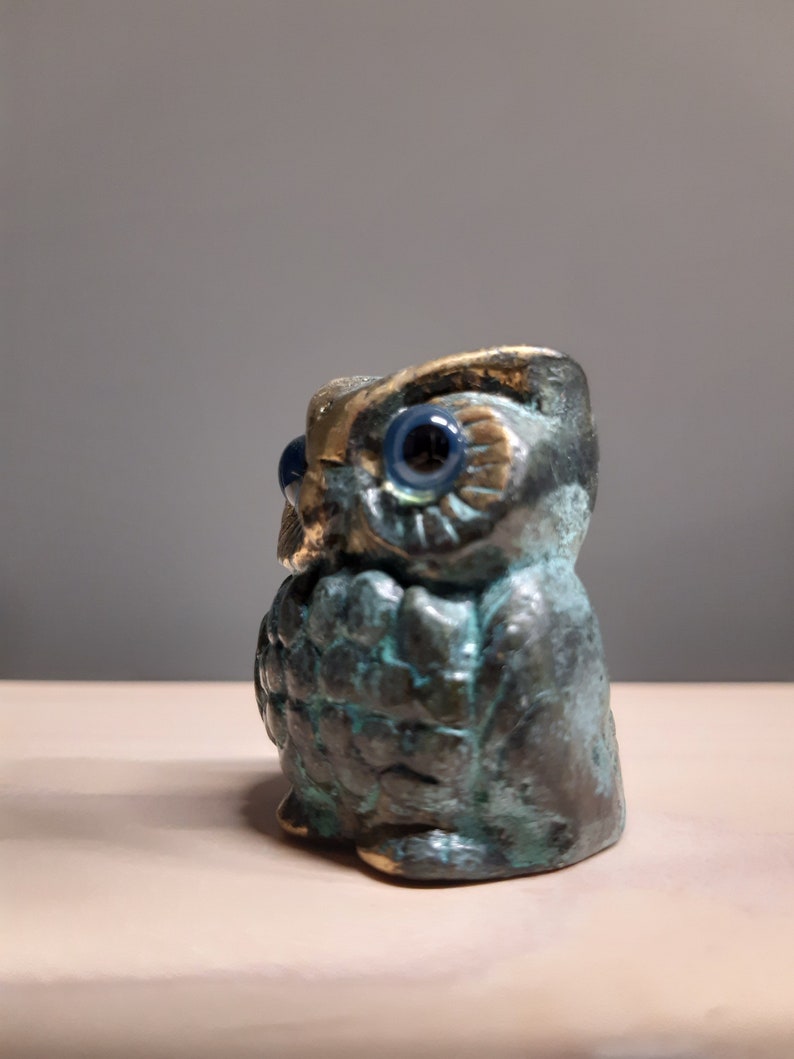 Owl Bird Bronze Sculpture Greek Roman Mythology Handmade Hand | Etsy