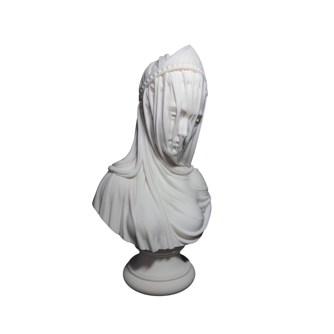 Veiled Maiden Woman Bust Head Marble Statue Sculpture - Etsy