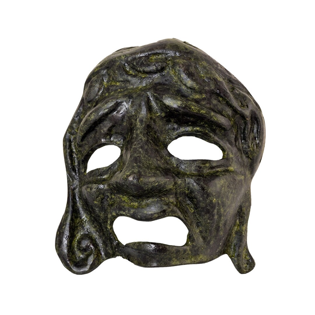 Ancient Greek Tragedy Mask Bronze Sculpture Handmade Replica Craft ...