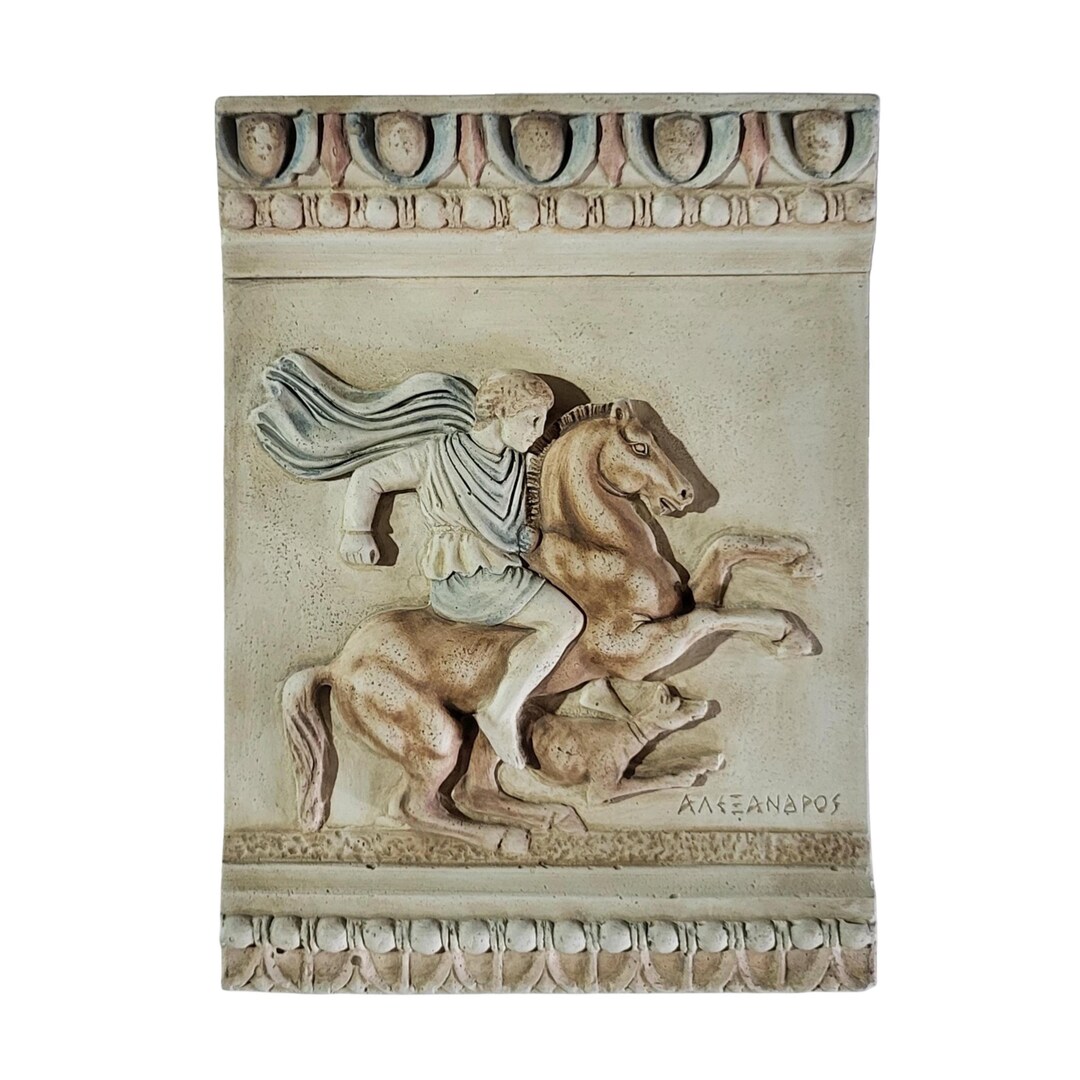 Alexander the Great on Horseback Greek Roman Mythology Plaster Relief ...
