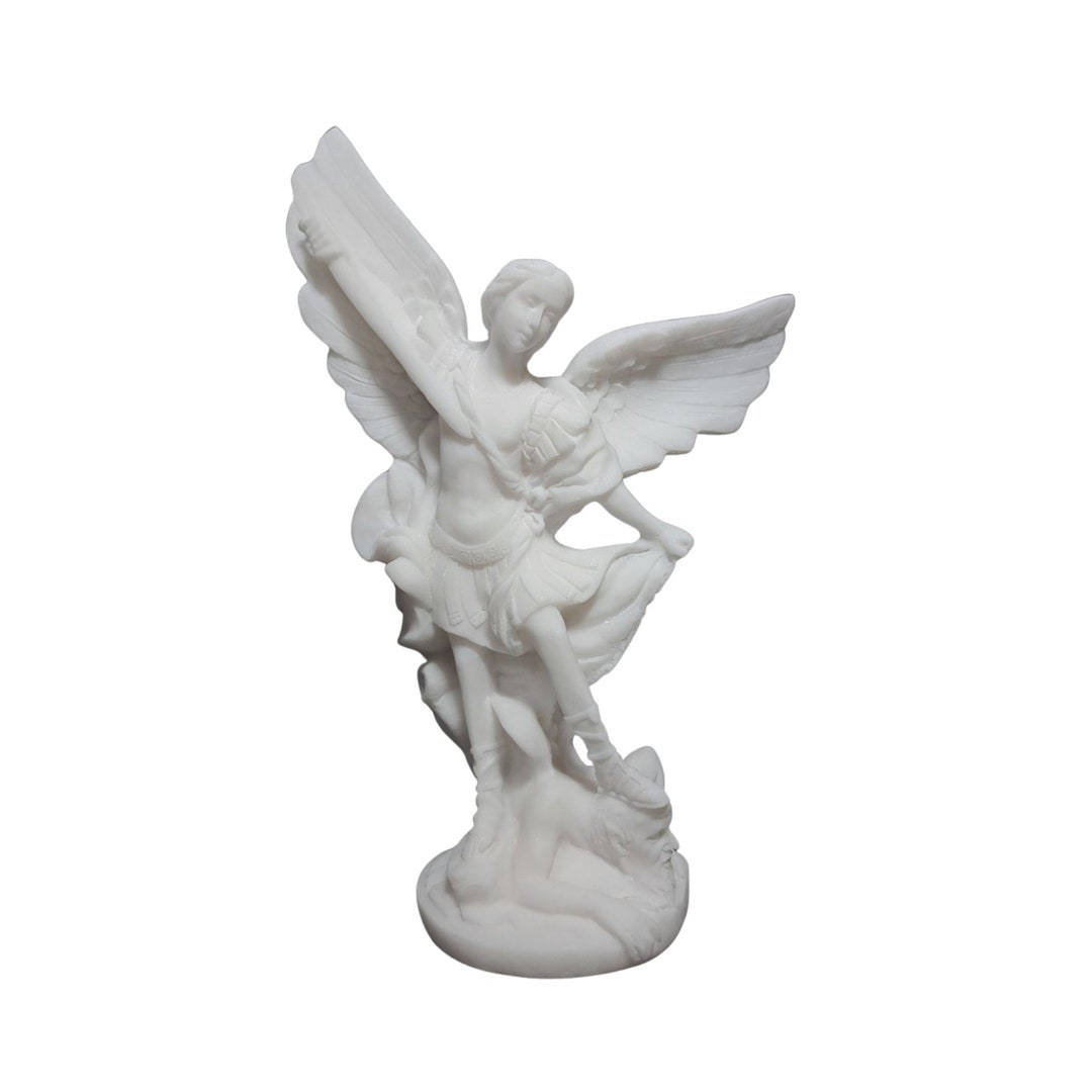 St Archangel Michael Statue Made of Alabaster 16cm - Etsy