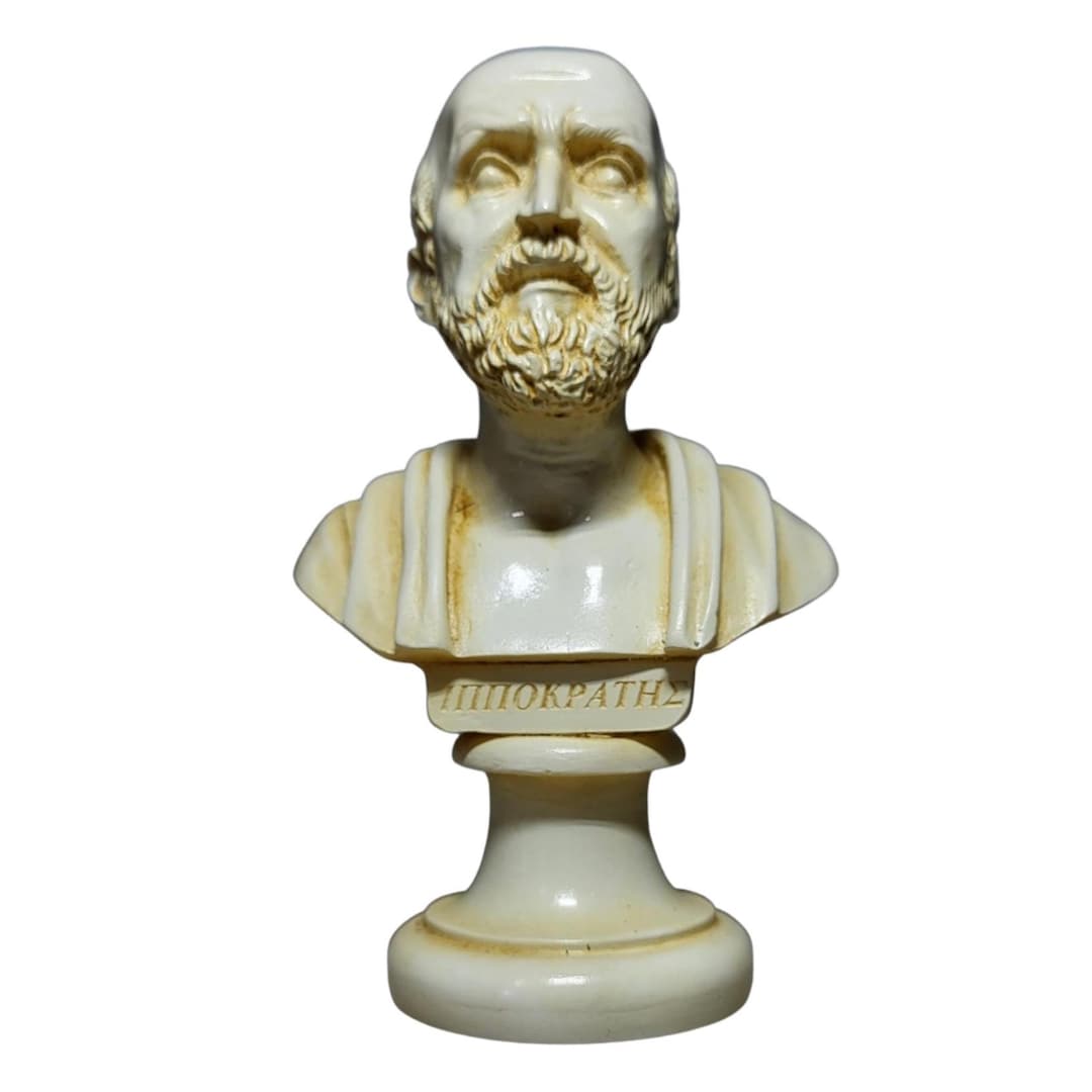 Hippocrates Bust Statue Ancient Greek Physician and Philosopher Patina ...