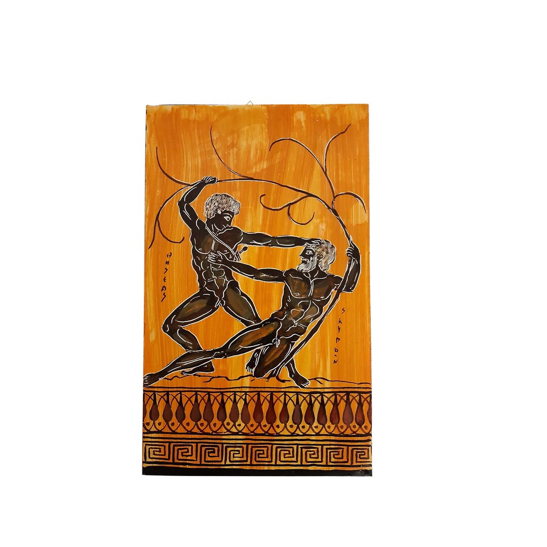 Theseus Vs Chiron Greek Mythology Replica Unique Wall Painting Handmade ...