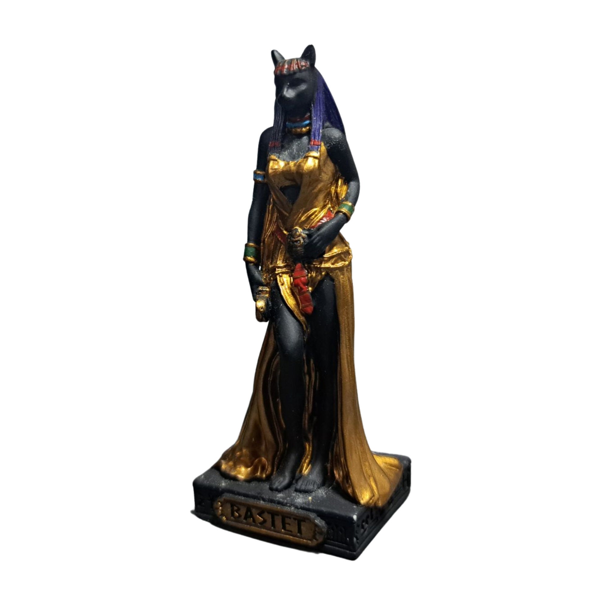 Bastet Statue Egyptian Goddess Mini Resin Bronzed Sculpture - Etsy