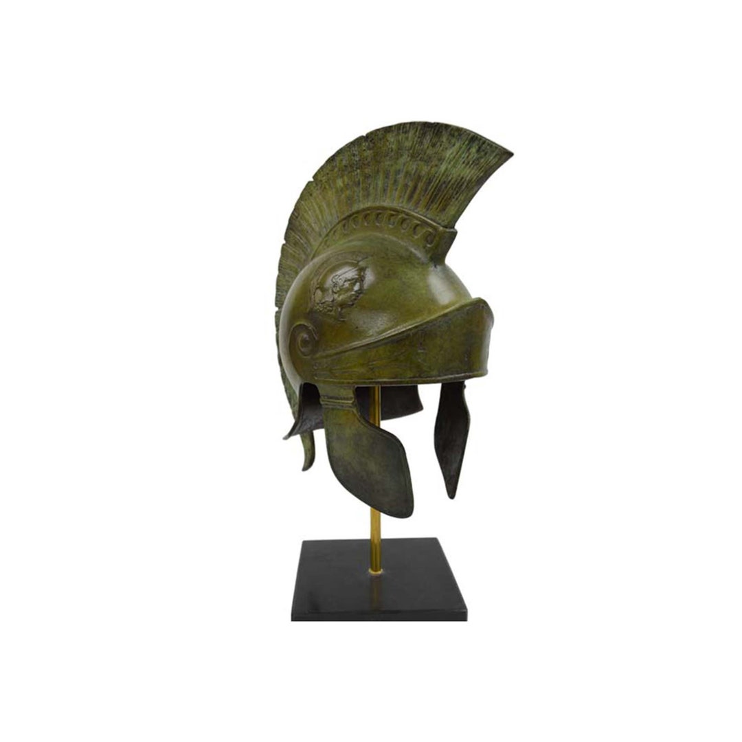 Life Size Ancient Greek Athenian Helmet Bronze Sculpture Greek Statue ...