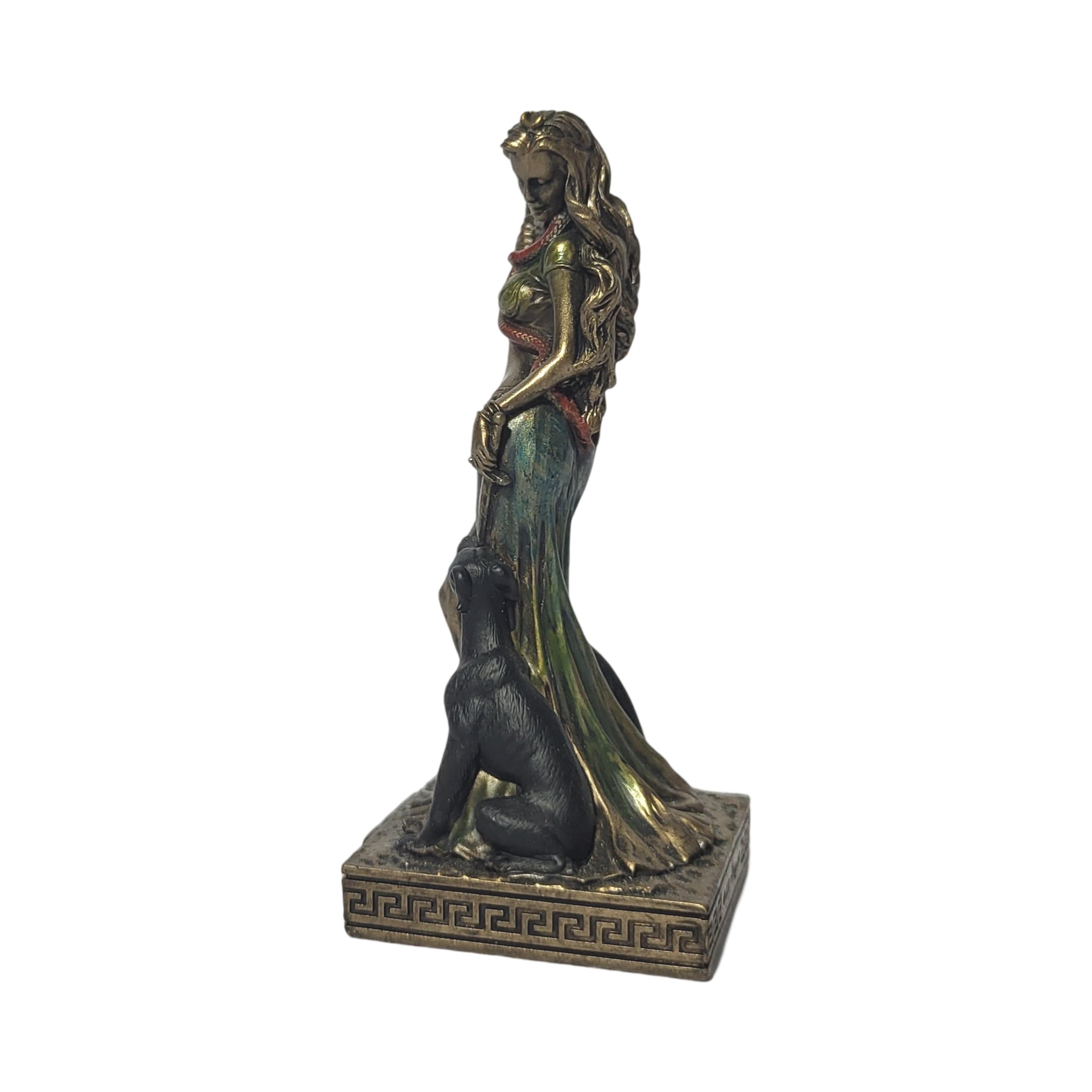 Mini Hecate Goddess Bronze Color Statue 9cm - Etsy