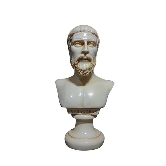 Pythagoras Bust Statue Museum Aged Patina Sculpture - Etsy UK
