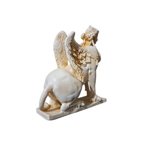 Winged Sphinx Figurine Statue Handmade Alabaster Sculpture - Etsy