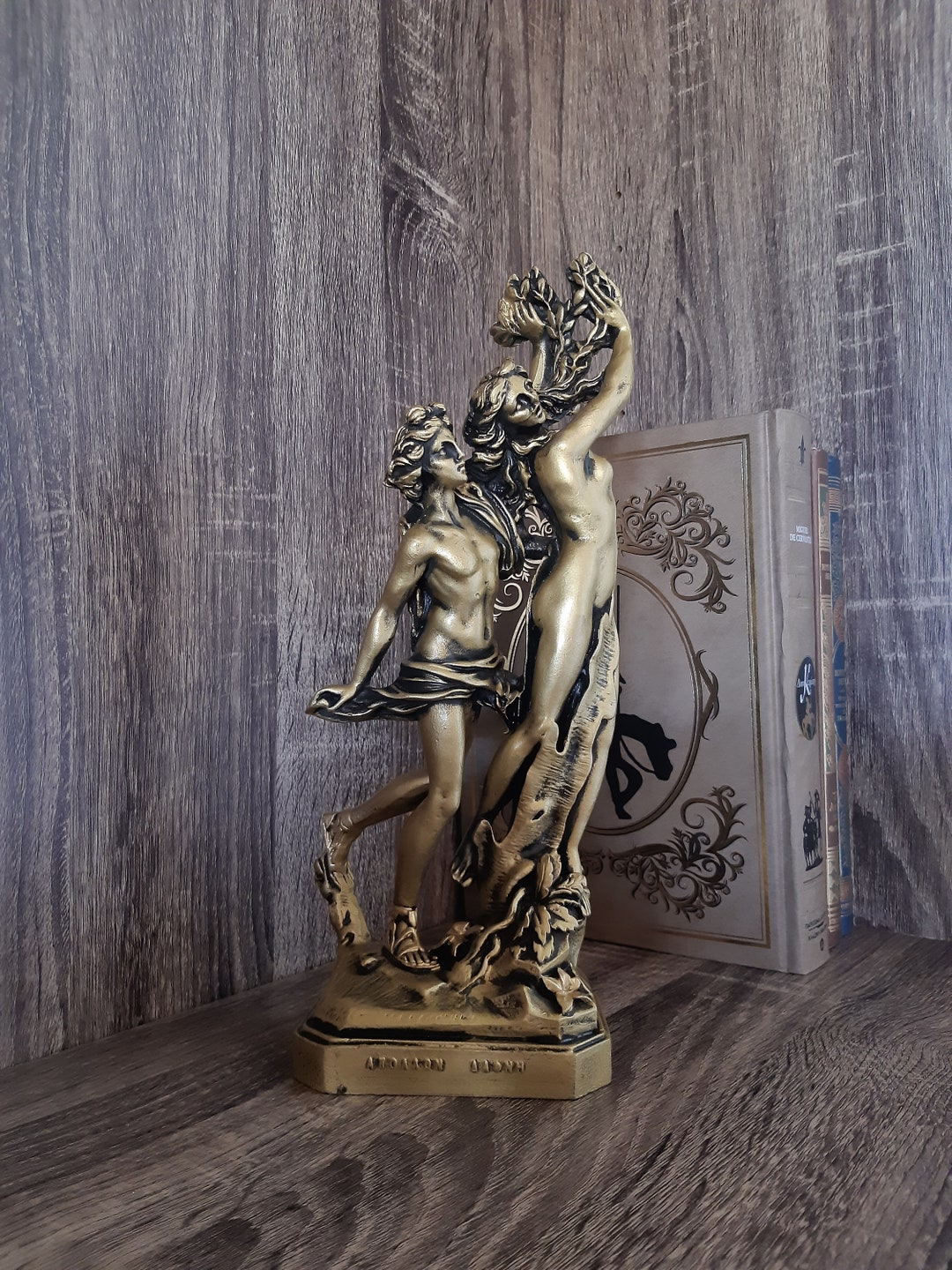 Apollo and Daphne Goddess Statue Sculpture Gold Color Made of Alabaster ...
