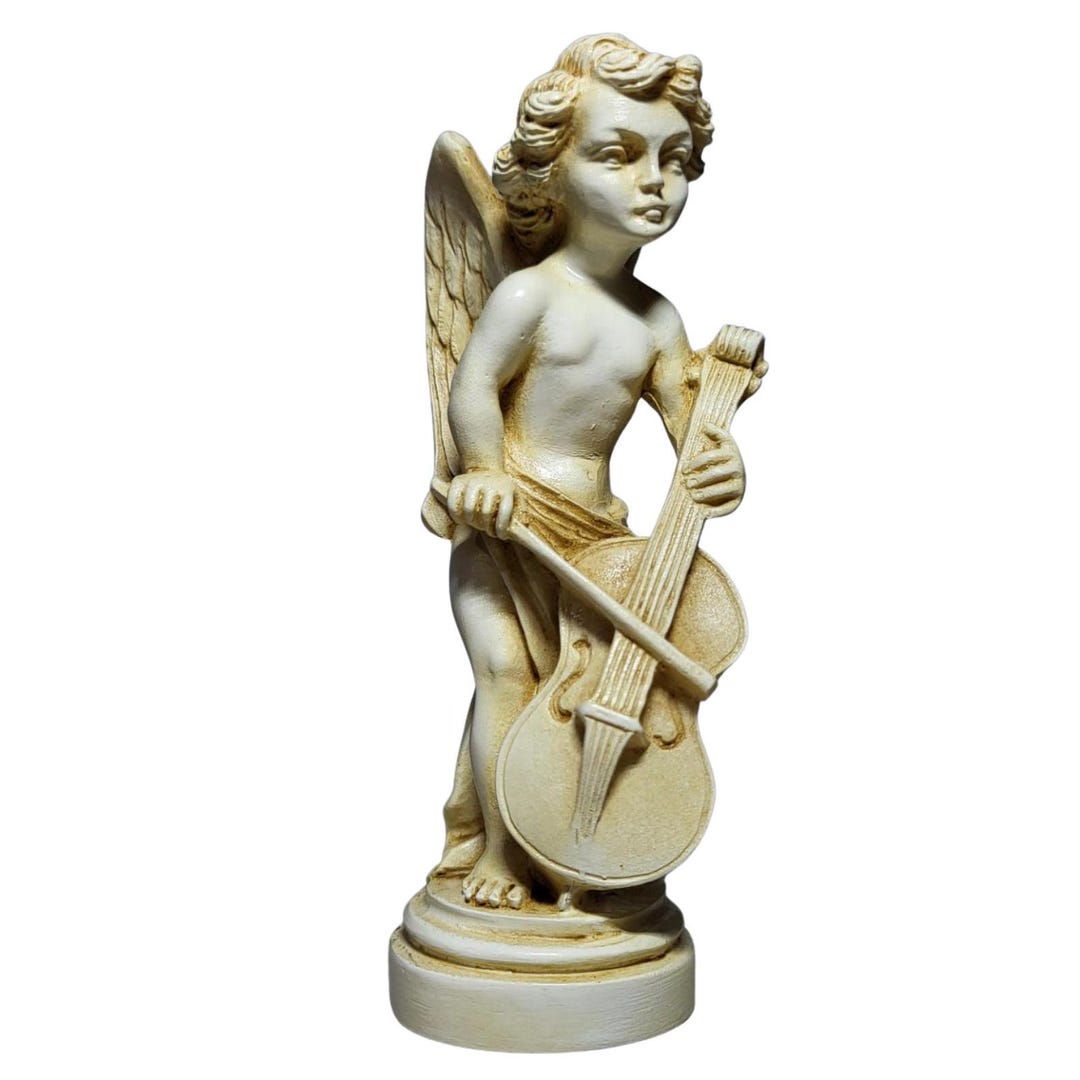 Memorial Winged Angel Alabaster Sculpture 12cm Statue Patina Color - Etsy