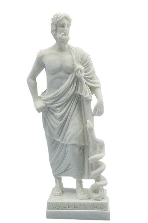 Asclepius Greek Roman God Marble Sculpture Handmade Mythology | Etsy