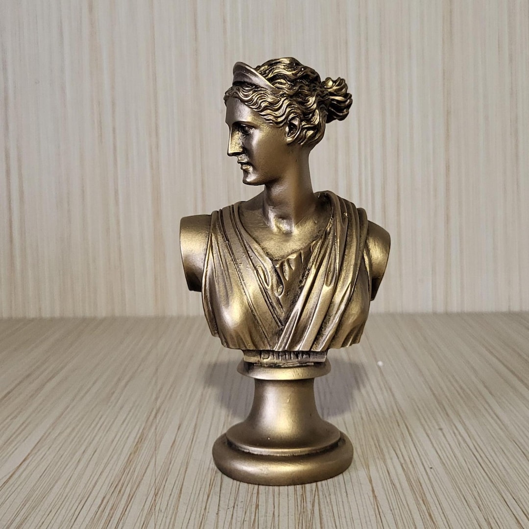 Artemis Diana Goddess Bronze Color Bust Statue 14.50cm Ancient Greek ...