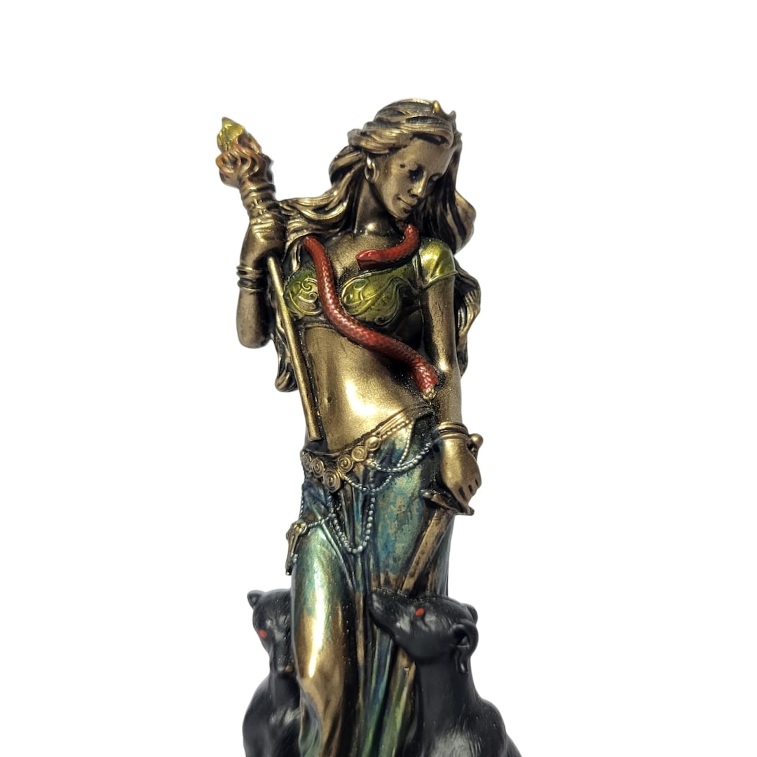 Mini Hecate Goddess Bronze Color Statue 9cm - Etsy
