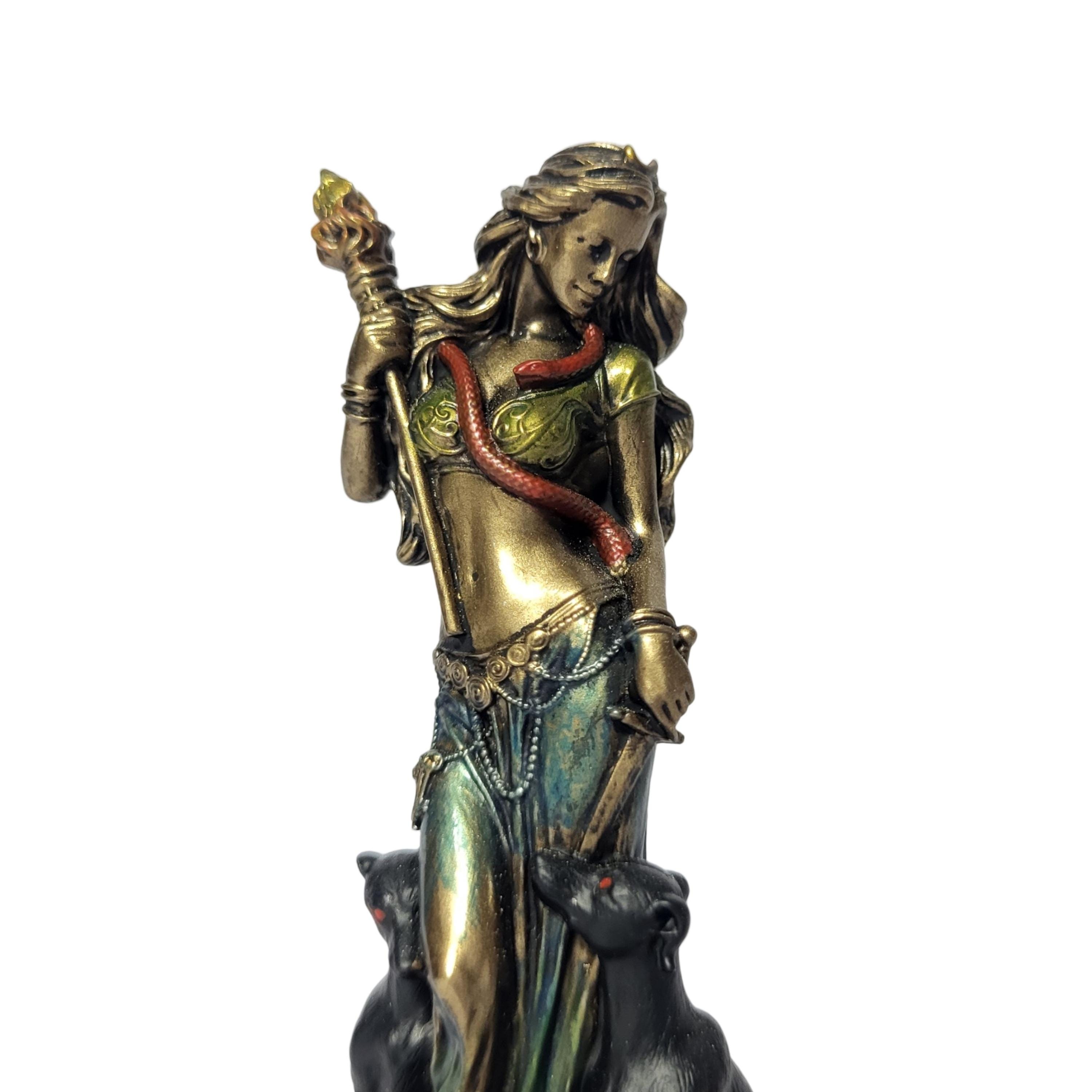 Mini Hecate Goddess Bronze Color Statue 9cm - Etsy