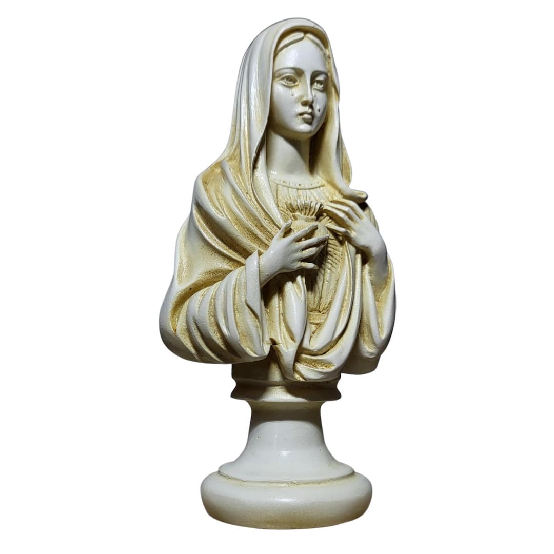 Virgin Mary Tear Bust Statue Mother of Jesus Christ Sculpture 16cm - Etsy