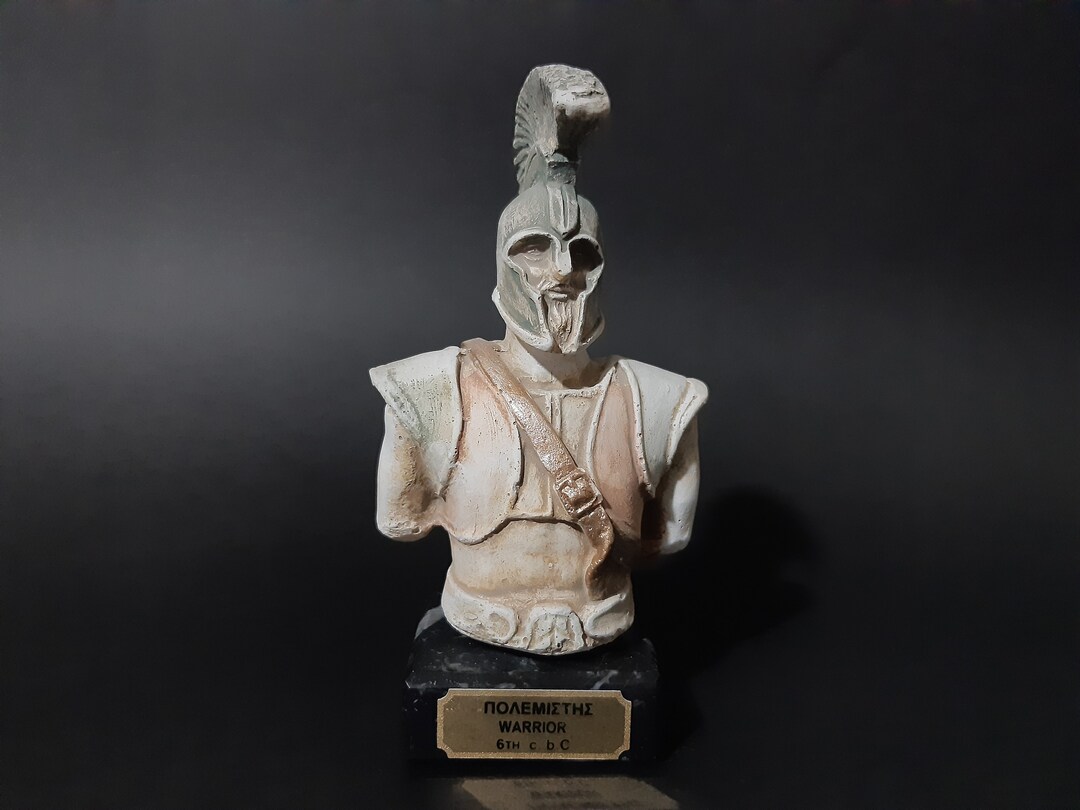Spartan Sculpture Warrior Greek Roman Mythology Handmade Statue 15cm - Etsy