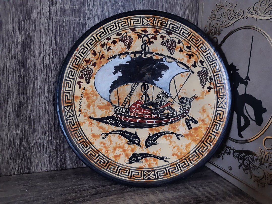 Dionysus God Scene Ancient Greek Ceramic Clay Plate by Exekias - Etsy