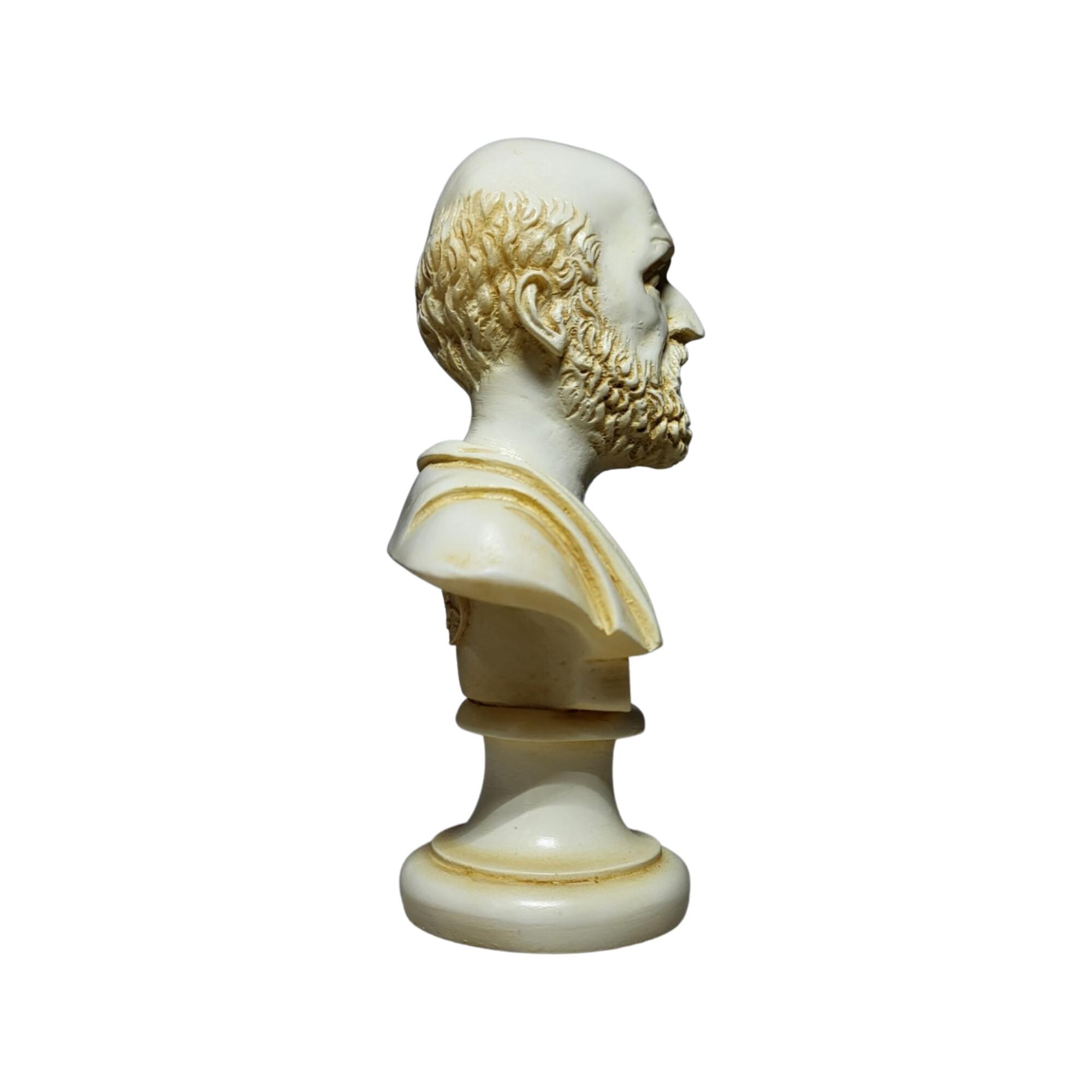 Hippocrates Bust Statue Ancient Greek Physician and Philosopher Patina ...