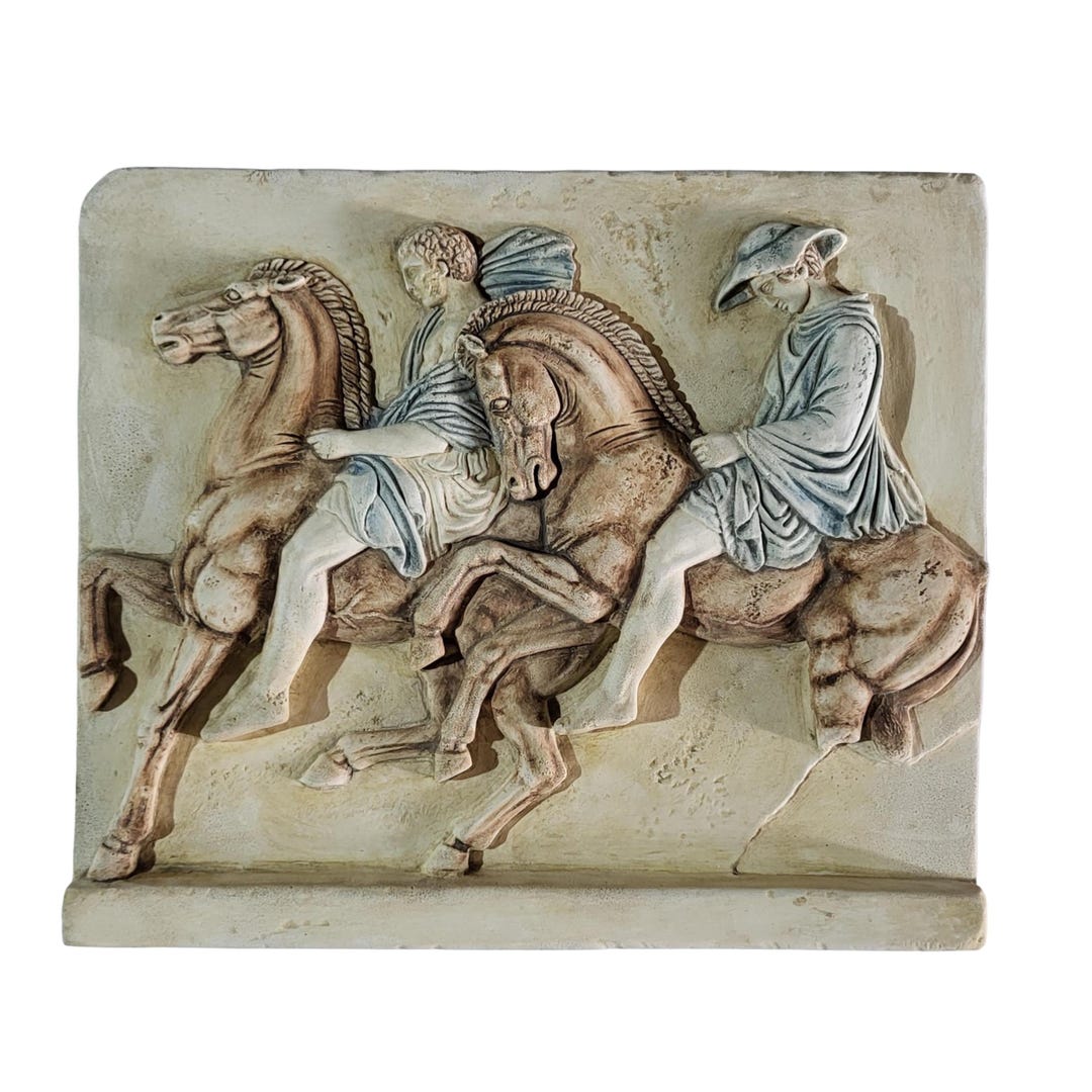 Parthenon Horsemen Relief Sculpture Greek Frieze Panel Panathenaic ...
