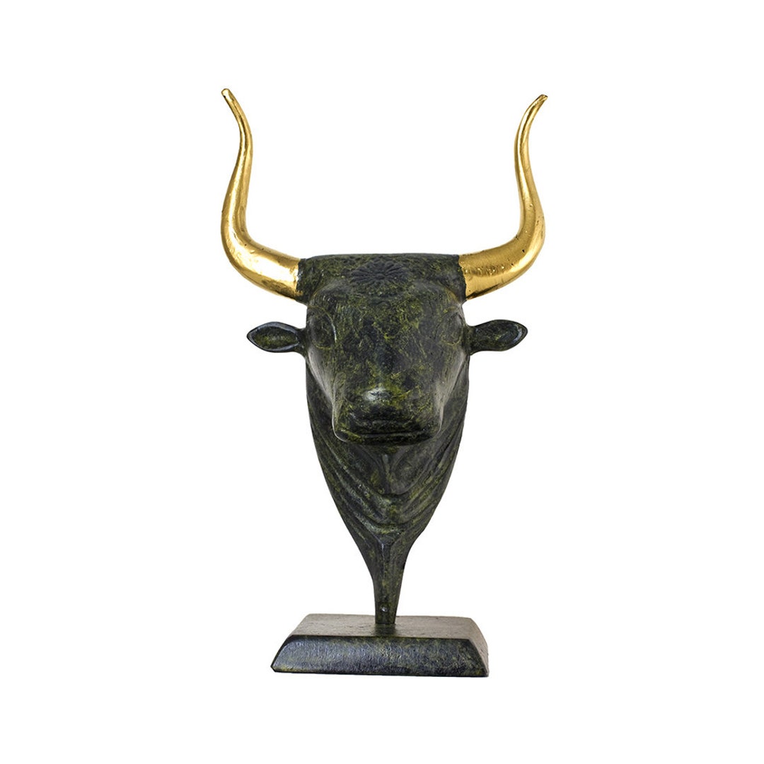Minoan Bull Head Bronze Sculpture Ancient Greek Mythology Handmade ...