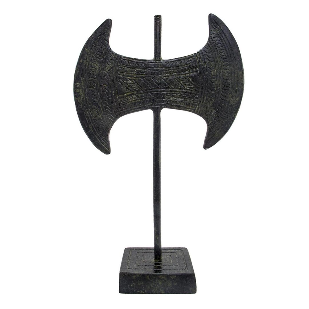 Double Axe Labrys Sculpture Minoan Symbol Bronze Finish Ancient Greek ...