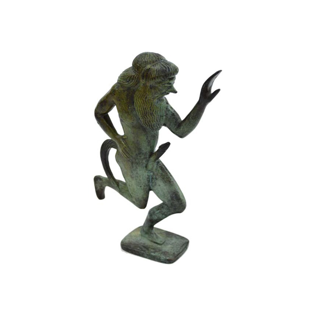 Satyr Pan Faun Statue Nude Male God Ancient Greek Mythology Solid Bronze Sculpture 19cm Etsy