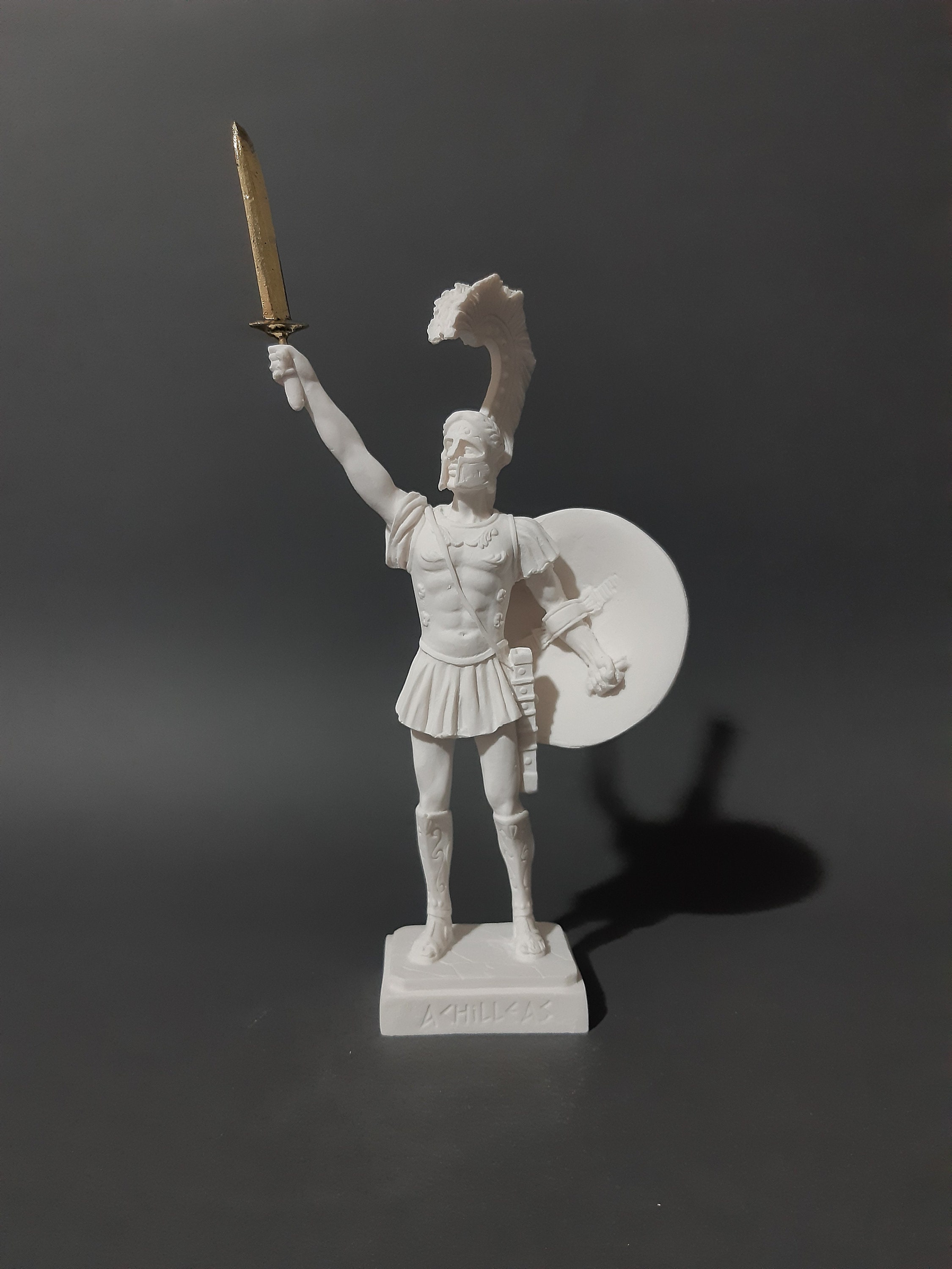 Achilles Statue Greek Roman Hero Warrior Marble Handmade Sculpture 18cm ...