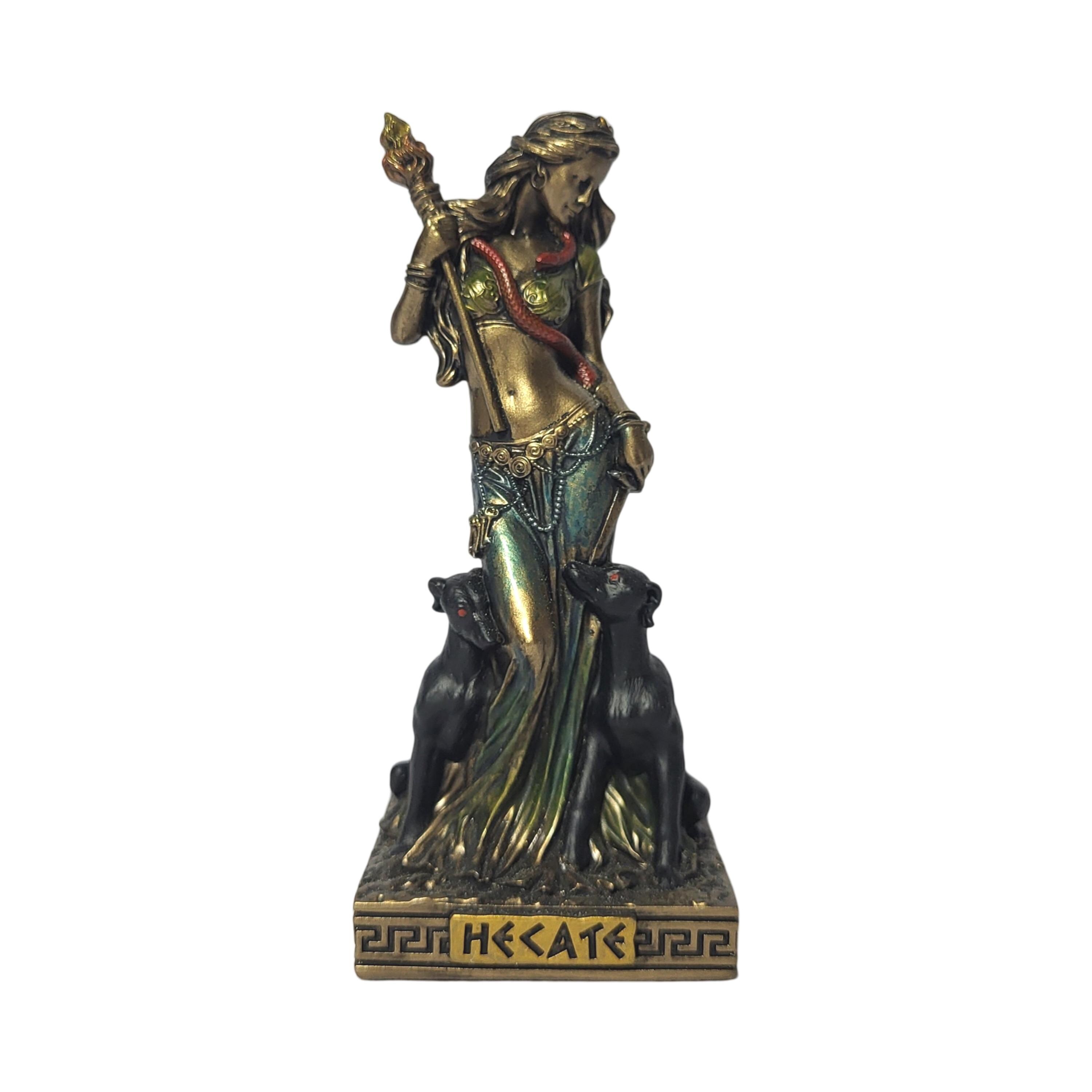 Mini Hecate Goddess Bronze Color Statue 9cm - Etsy