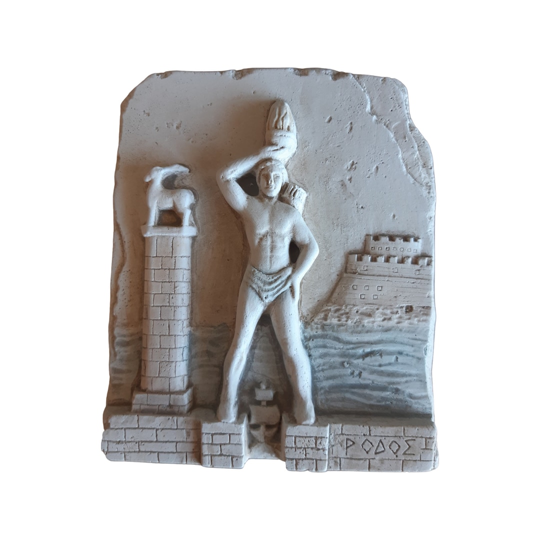 Colossus of Rhodes Statue Greek Handmade Plaster Wall Relief Sculpture ...