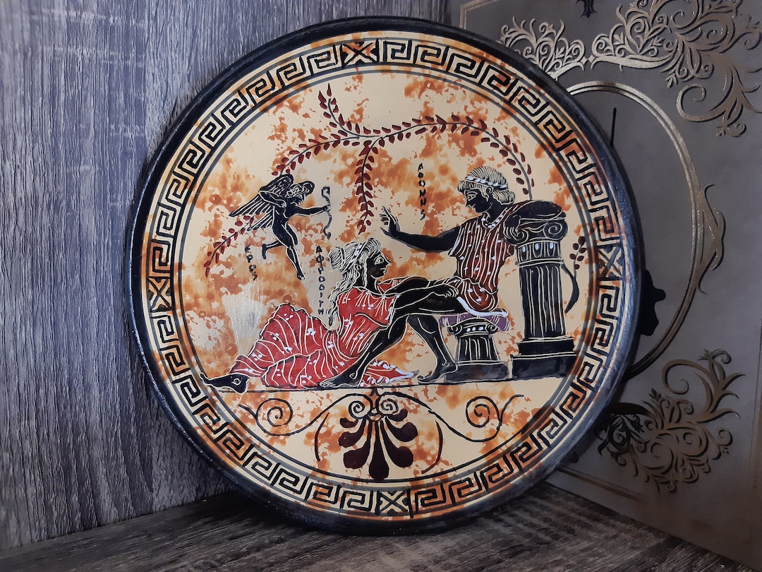Eros God Aphrodite Goddess and Adonis Ancient Greek Handmade Ceramic ...