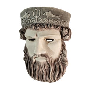 Poseidon Greek God Mask Handmade Wall Sculpture Neptune Sea Mythology ...