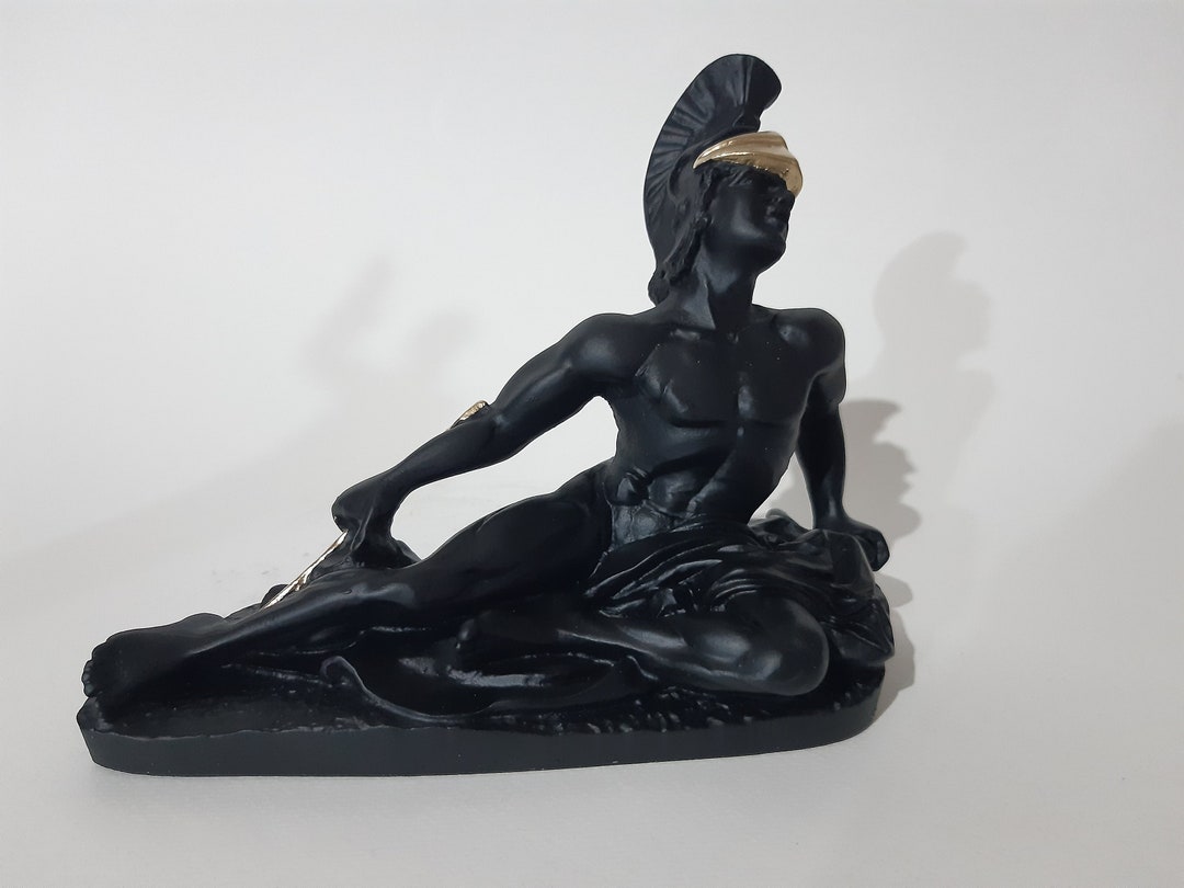 Statue de la mort d'Achille Grec Cheval de Troie Héros Guerrier Albâtre ...